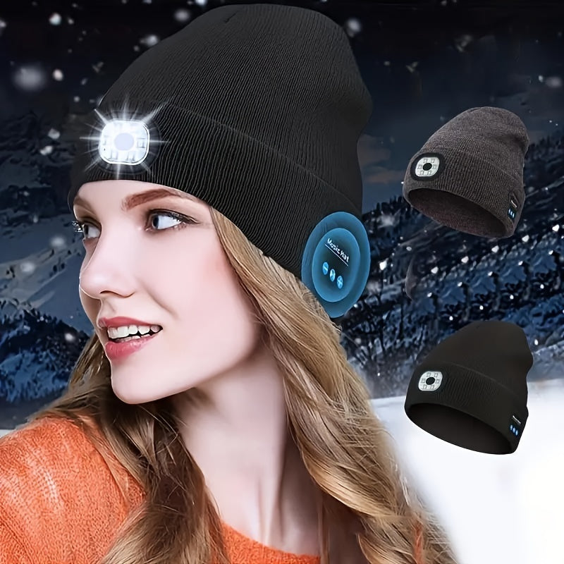 Bluetooth Beanie with LED Light & Removable Speakers – Peachloft