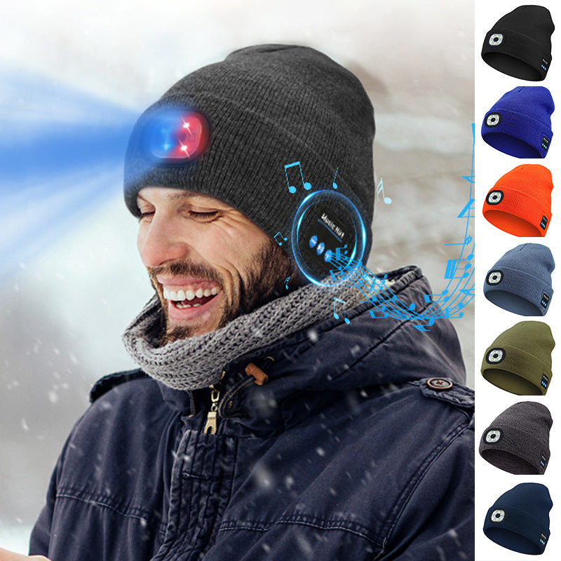 Bluetooth Beanie with LED Light & Removable Speakers – Peachloft
