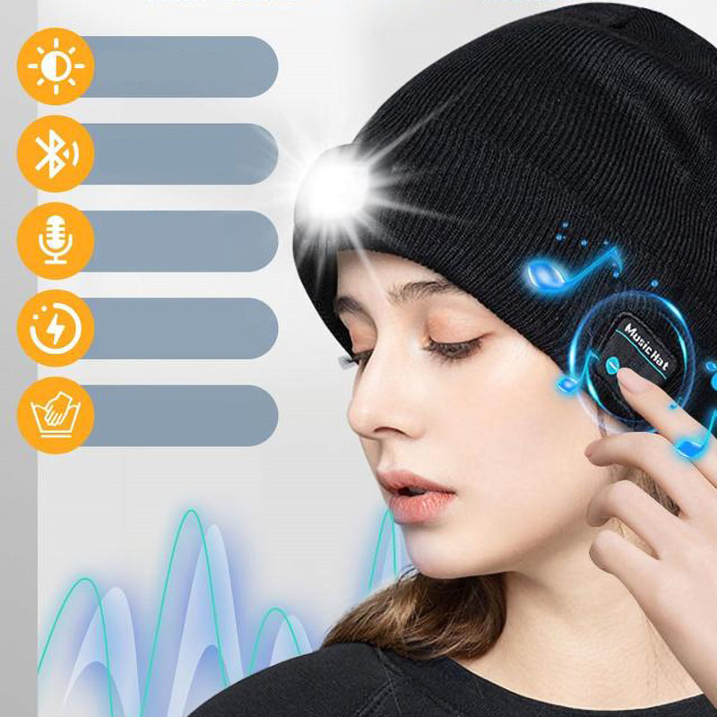 LED Bluetooth Beanie with Detachable Speakers – Peachloft