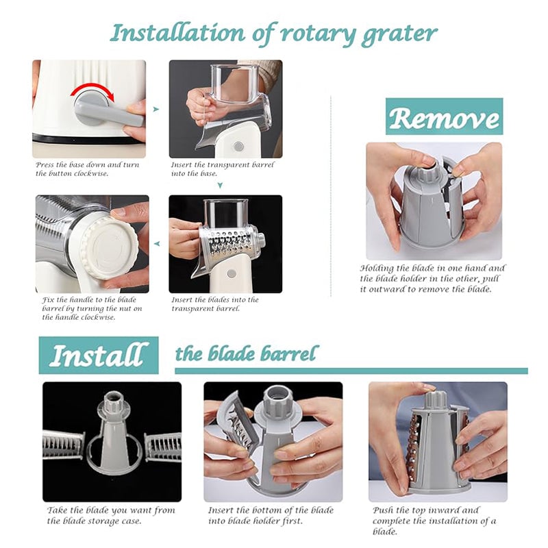 5 in 1 Rotary Cheese Grater Shredder – Peachloft