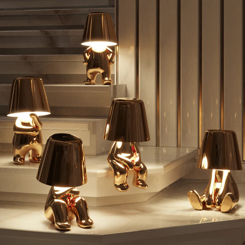 Thinker Little Golden Man Table Lamp – Peachloft