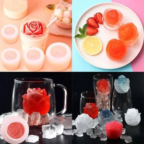 3D Silicone Rose Shape Ice Cube Mold – Peachloft