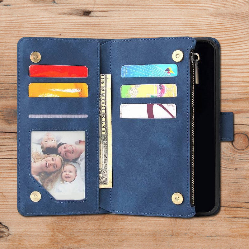 Multi-card Zipper Pocket Leather Case for iPhone – Peachloft