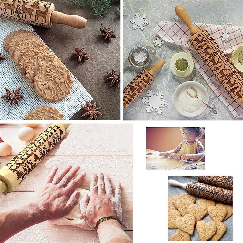 Amazing Christmas Embossing Rolling Pin – Peachloft