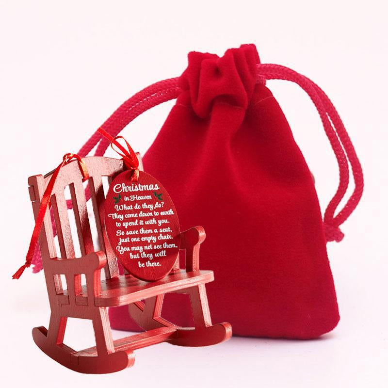 Christmas Wooden Craft Small Rocking Chair Ornament – Peachloft
