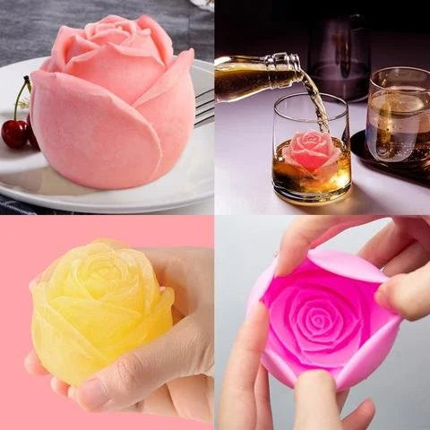 3D Silicone Rose Shape Ice Cube Mold – Peachloft