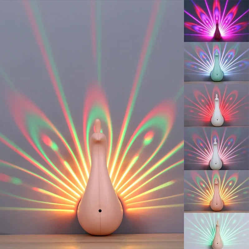 Peacock Led Projector Wall Lights For Bedroom – Peachloft