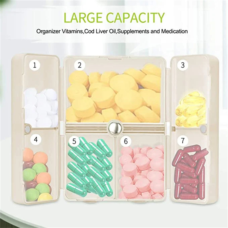 Foldable Carry-on 7 Compartment Pill Box – Peachloft